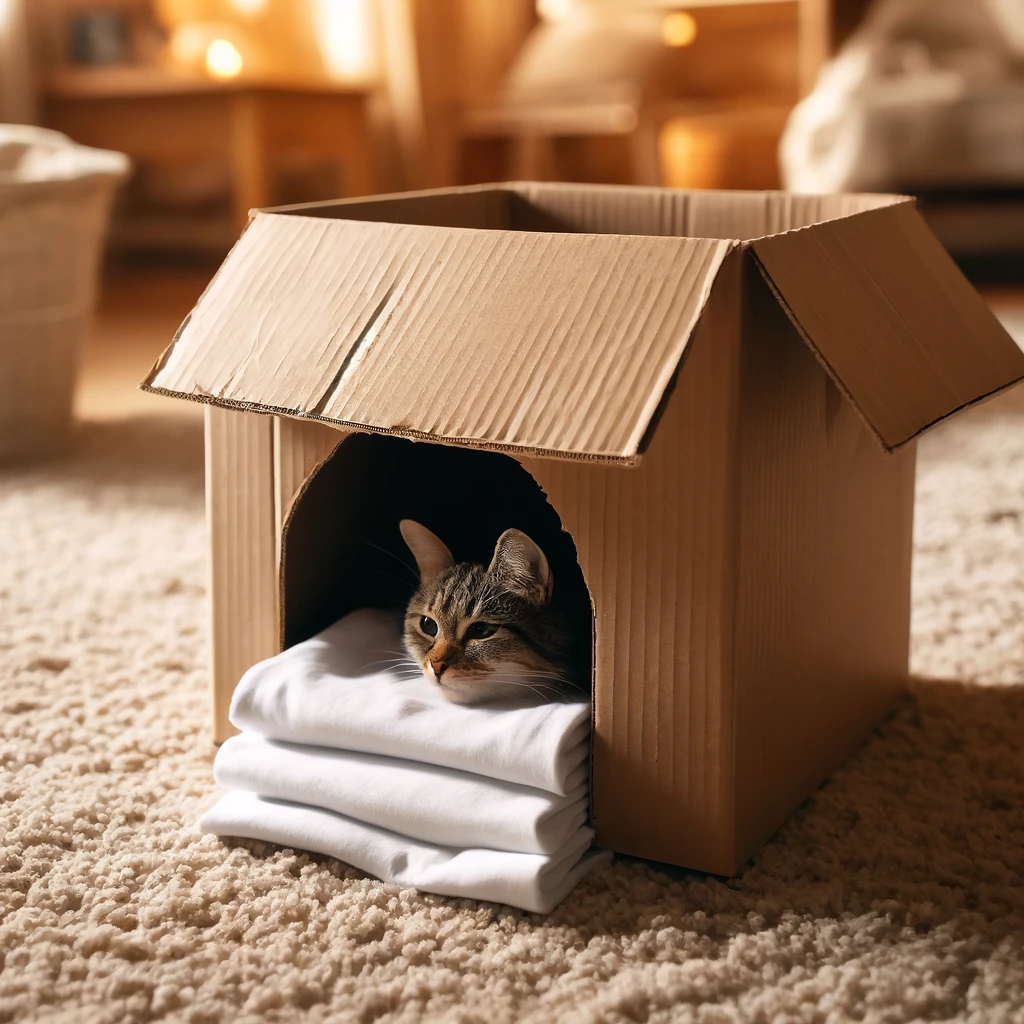 Cómo hacer una casa para gatos con cajas de cartón - Cartonajes Idella